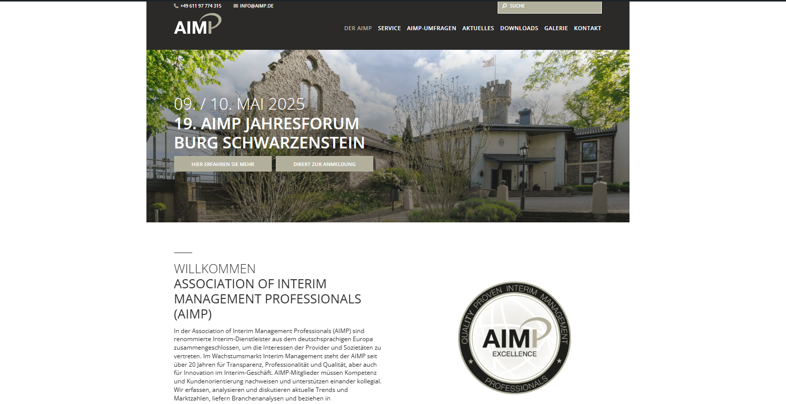 GoLive - neue Website des AIMP - Association of Interim Management ...